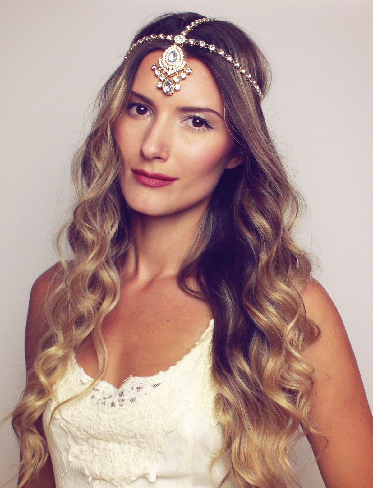 Leah Head Chain l Hair Jewelry for Bride l Boho Bride by Bare Sandals