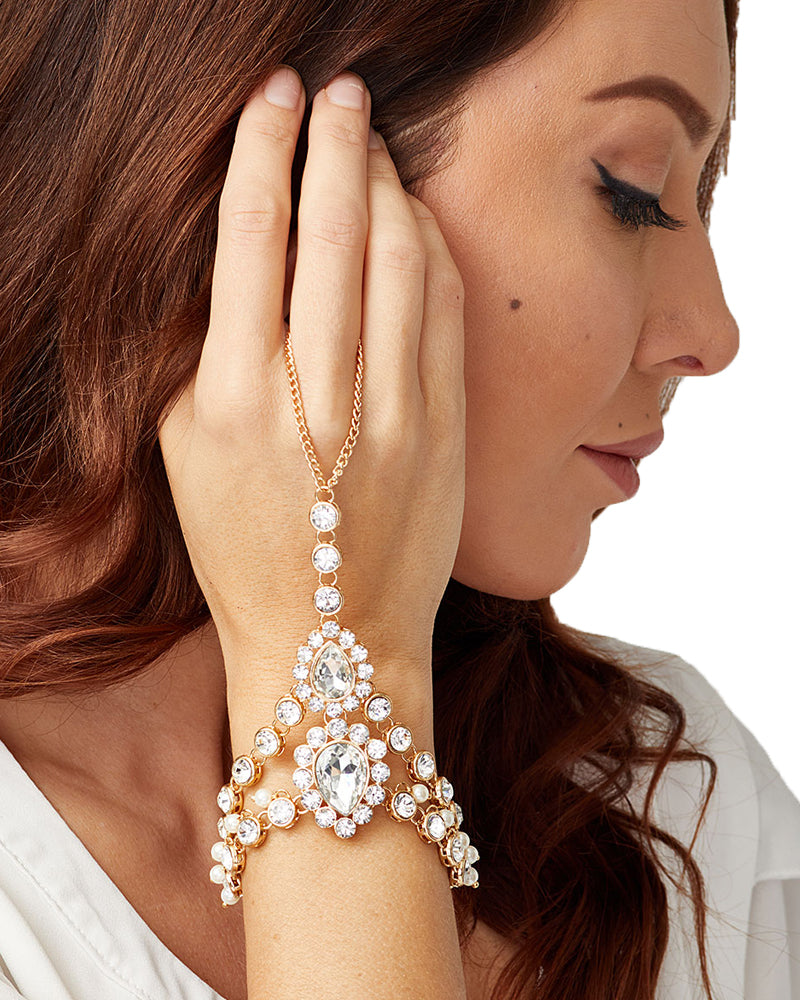 Marion Gold Hand Chain I Ring Bracelet I Finger Bracelet for Boho ...