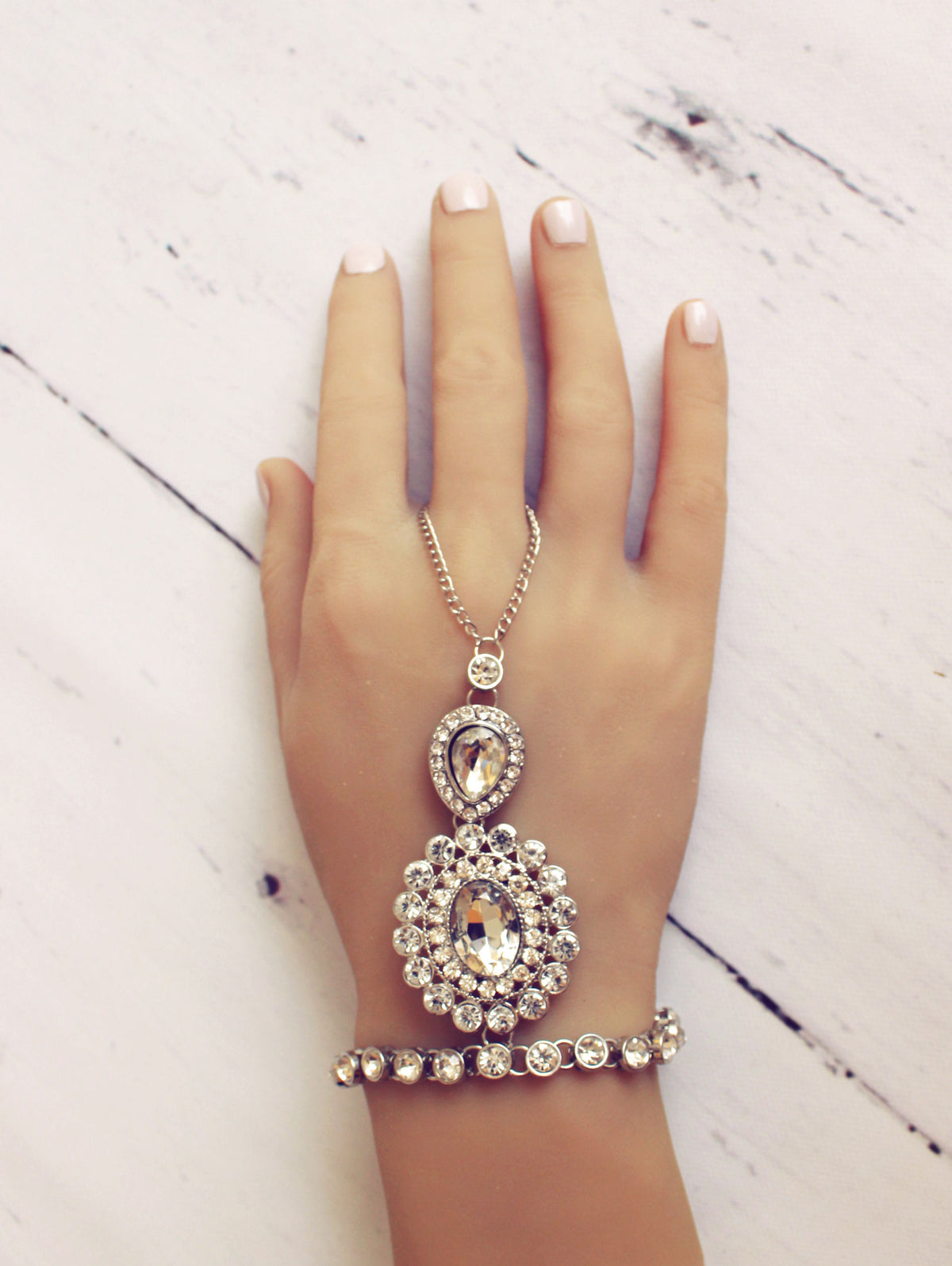 Zelda Gold Hand Chain Bridal Hand Jewelry from Bare Sandals